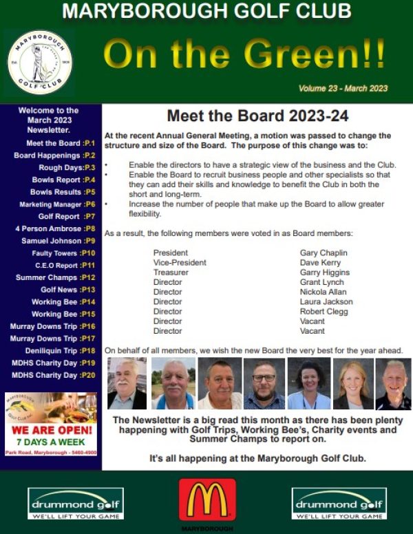 nl-front-page - Maryborough Golf Club Lawn Bowls & Bistro